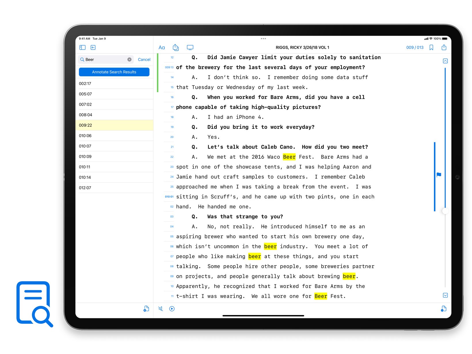 TranscriptPad — Legal Transcript Review Software